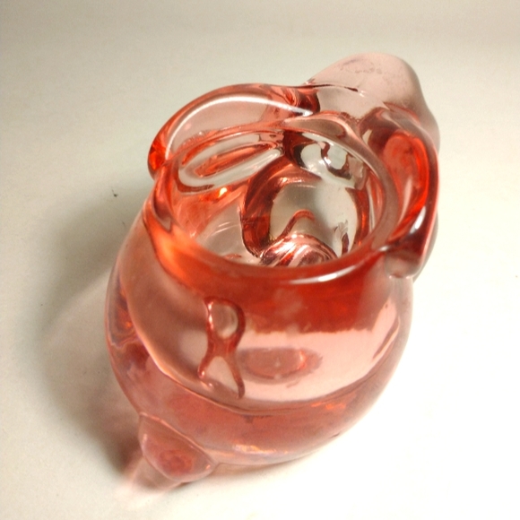 Accents | Vintage Pink Glass Bunny Rabbit Candle Holder | Poshmark